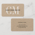 Minimal Elegant Bold Monogram Consultant Business Card | Zazzle