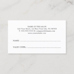 Minimal Elegant Faux Gold Hair Pin Hair Salon Loyalty Card | Zazzle