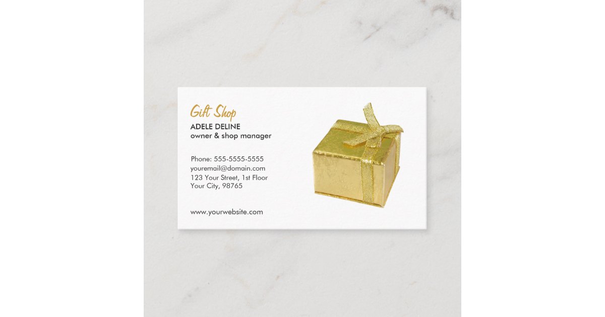 Minimal Elegant Gift Shop Business Card | Zazzle