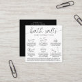 Minimal Elegant Logo Bath Salts Care Instructions Square Business Card ...