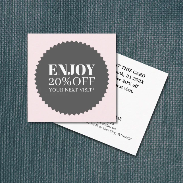 Minimal Elegant Pale Rose Salon Shop Discount Card | Zazzle