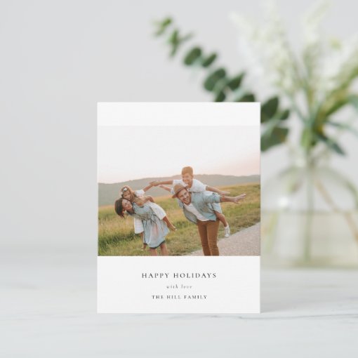 Minimal Elegant Simple | Christmas Family Photo Holiday Card | Zazzle