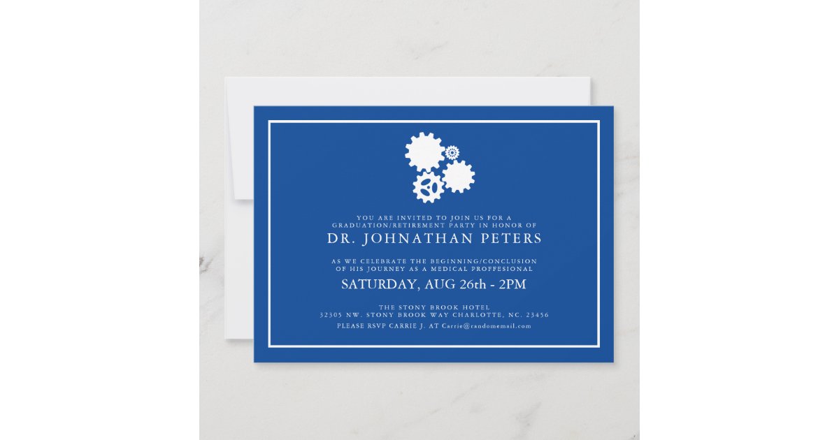Minimal Engineer Graduation|Retirement Invitation | Zazzle