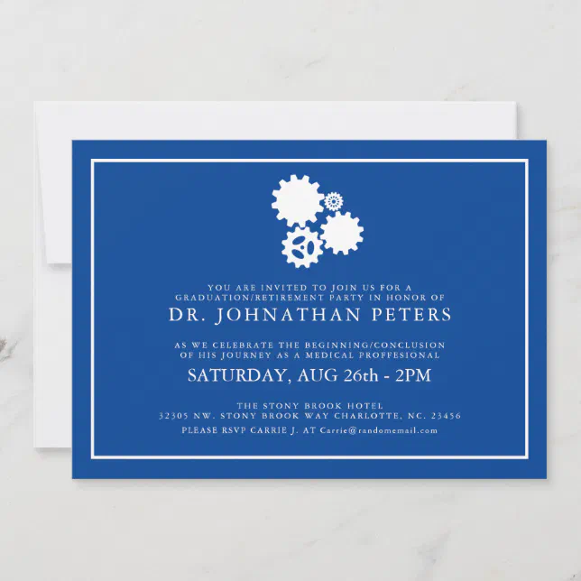 Minimal Engineer Graduation|Retirement Invitation | Zazzle