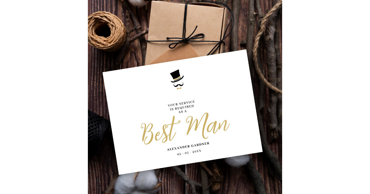 Minimal Exquisite Gorgeous Script Best Man Invitation | Zazzle