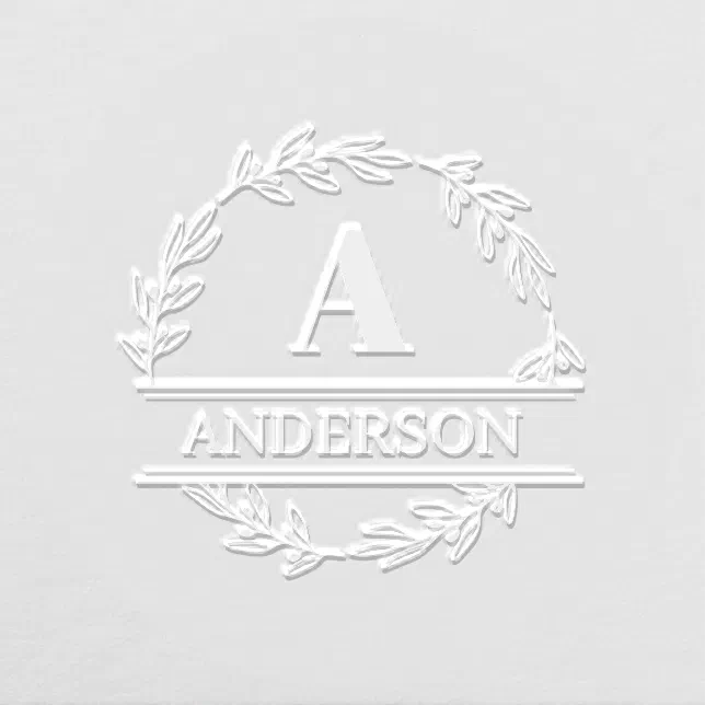 Minimal Family Name Wedding Monogram Initials Embosser | Zazzle