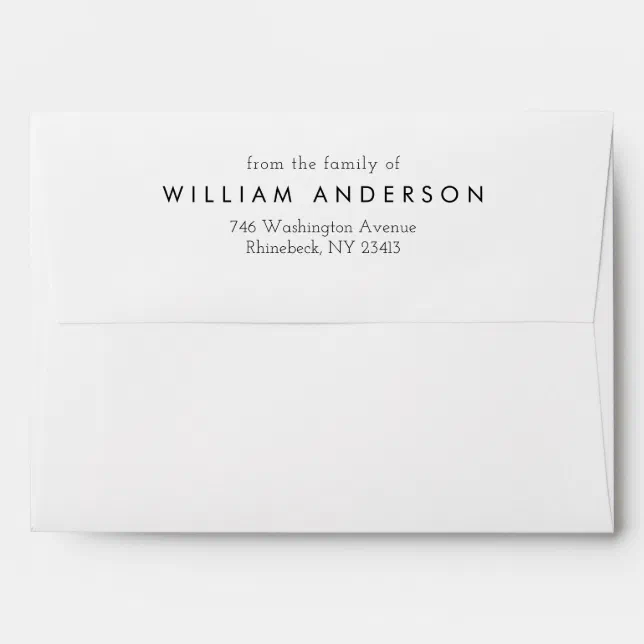 Minimal Funeral "from the family of" Memorial Envelope | Zazzle