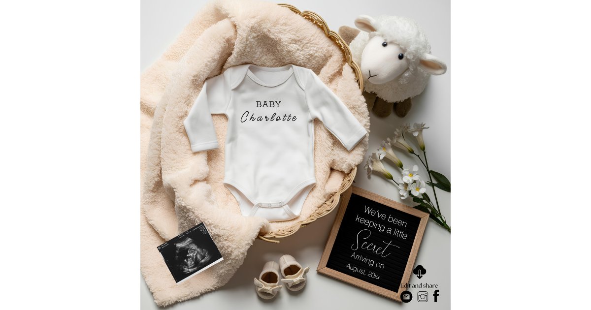 Minimal Gender-Neutral Pregnancy Announcement | Zazzle