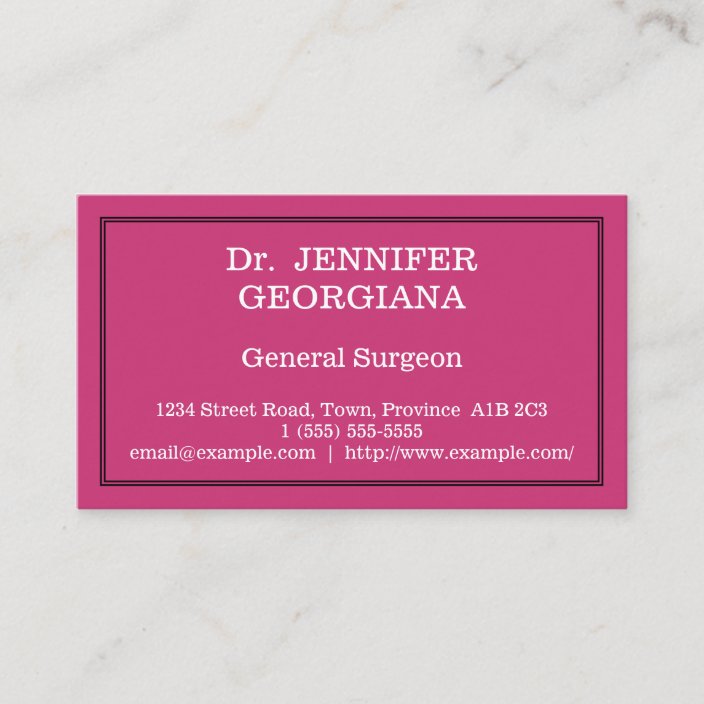 Minimal General Surgeon Business Card | Zazzle.com