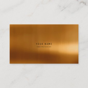 Minimal Gold Warm Metallic Steel VIP Business Card | Zazzle