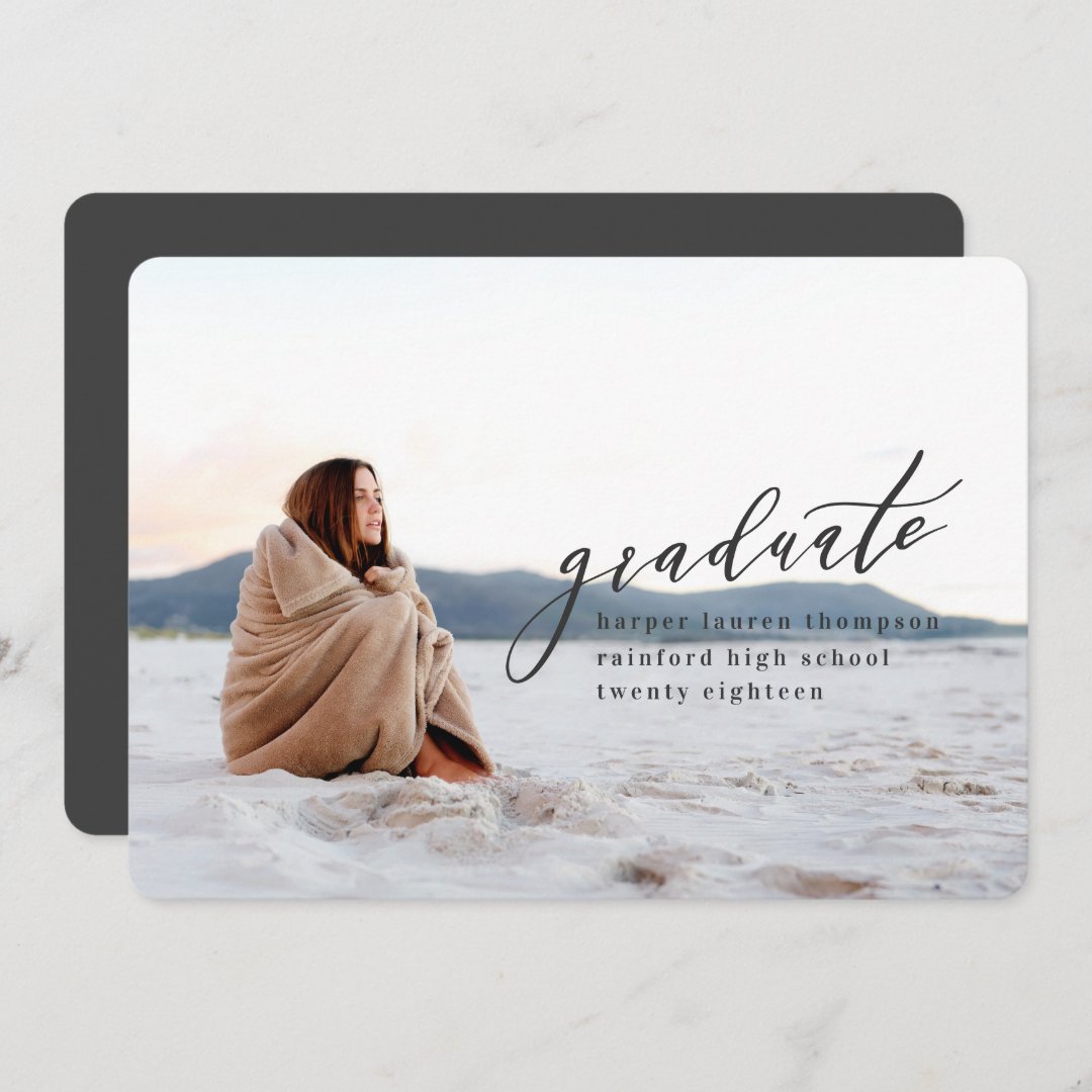 MINIMAL GRADUATION INVITATION | Zazzle