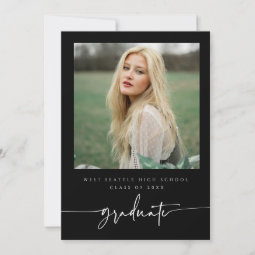 Minimal Graduation Party Invitation Photo Card | Zazzle