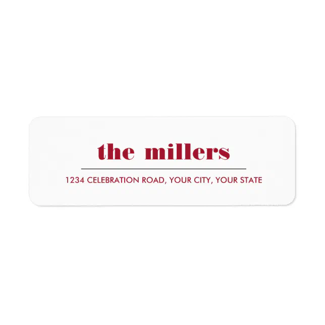 Minimal Graphic | Ruby red Hipster Label | Zazzle