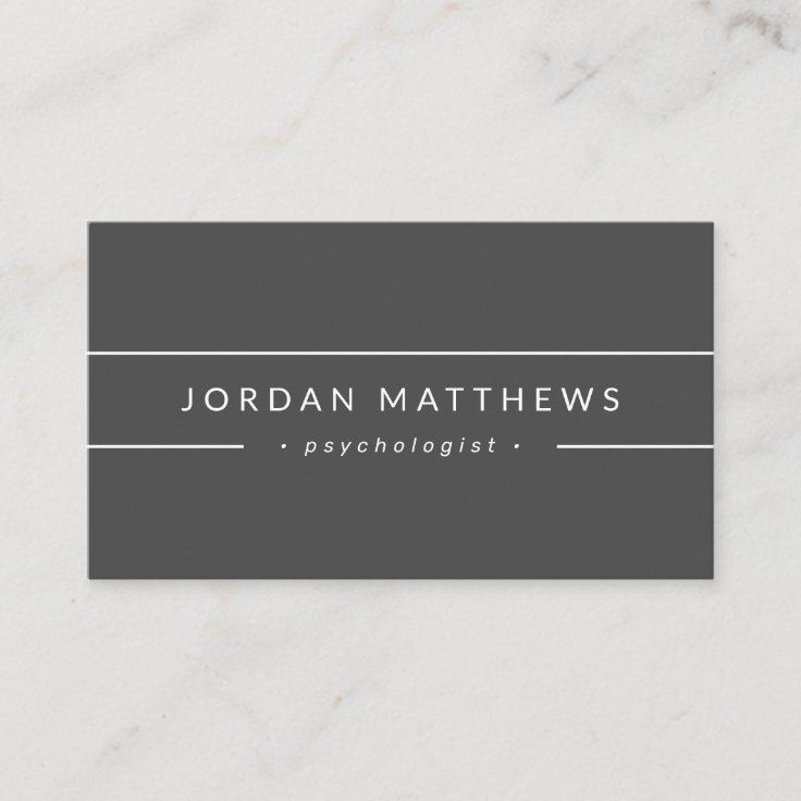 Minimal gray modern professional business card | Zazzle