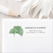 Minimal Greenery Ginkgo Tree Watercolor Wedding Label | Zazzle