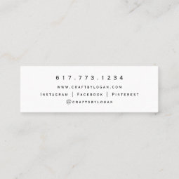 Minimal Handcrafted By Personalized Mini Business Card | Zazzle