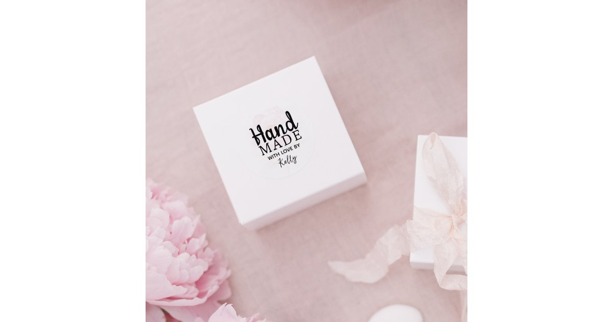 Minimal Handmade, Script Rubber Stamp | Zazzle