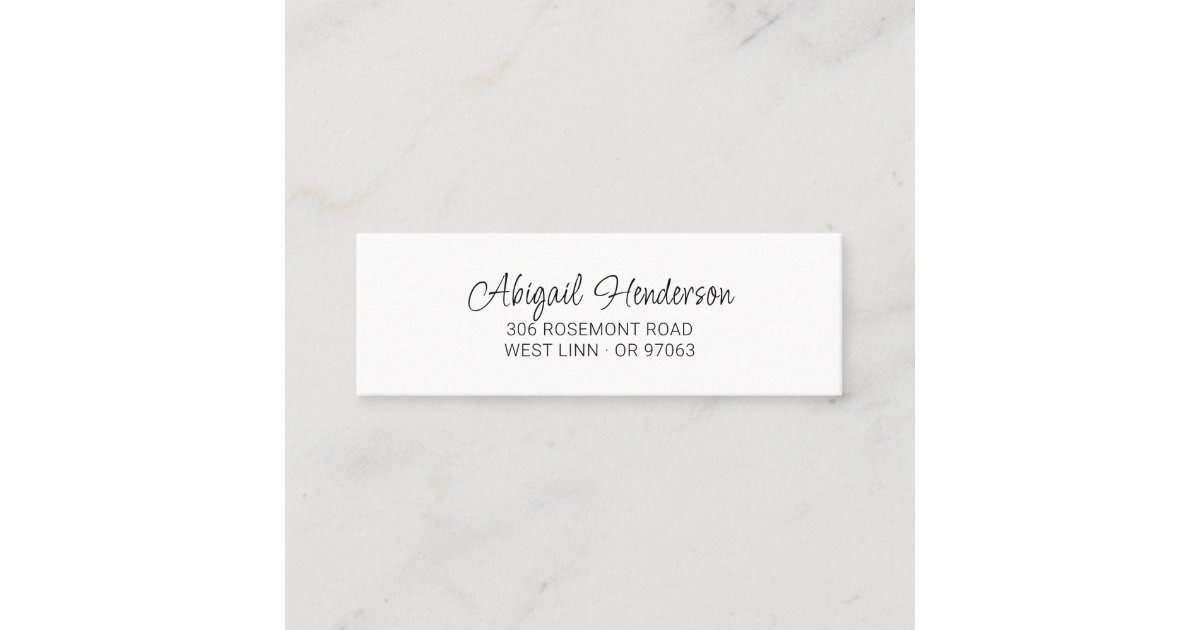 Minimal Handwritten 10a | Mini Business Card | Zazzle