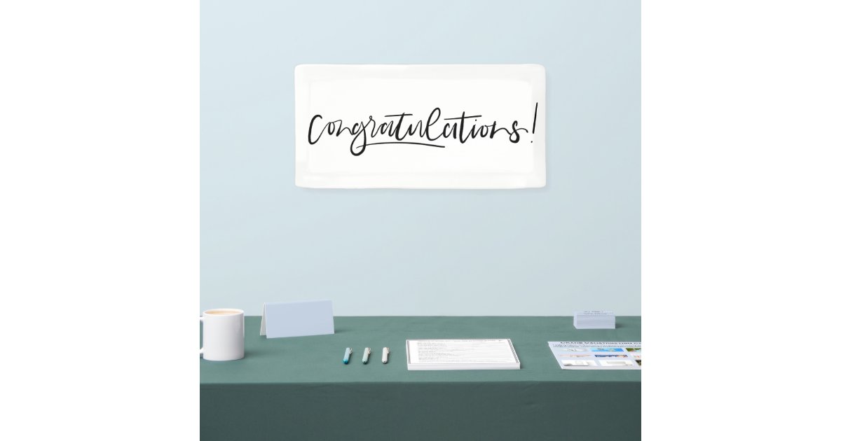 Minimal Handwritten congratulations banner | Zazzle