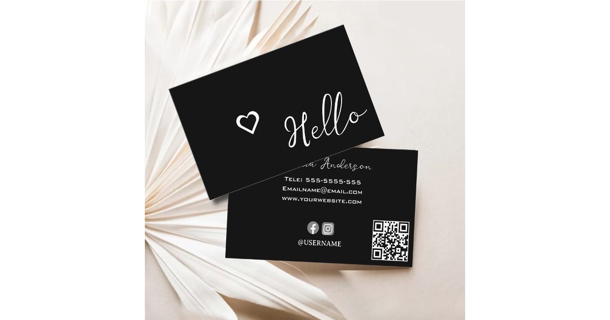 Minimal Hello Business Card Template, Modern Cards | Zazzle