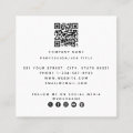 Minimal Hello QR Code Social Media Icons Square Business Card | Zazzle