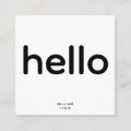 Minimal Hello QR Code Social Media Icons Square Business Card | Zazzle