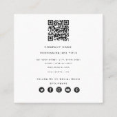 Minimal Hello QR Code Social Media Icons Square Business Card | Zazzle
