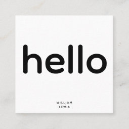 Minimal Hello QR Code Social Media Icons Square Business Card | Zazzle