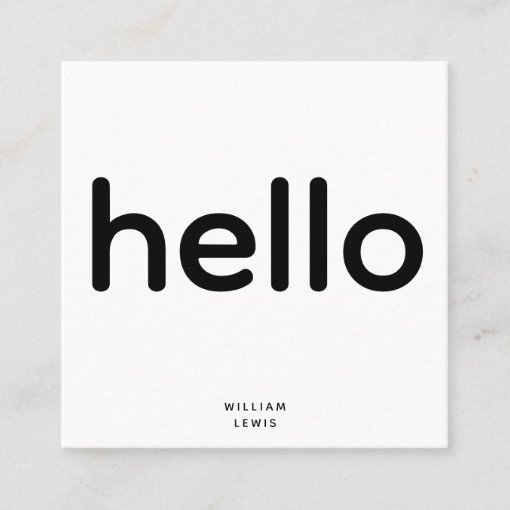 Minimal Hello QR Code Social Media Icons Square Business Card | Zazzle