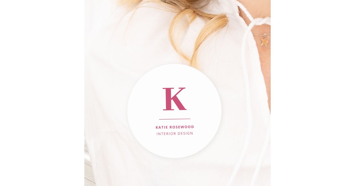 Minimal Hot Pink Modern Typographic Monogram Name Tag | Zazzle