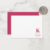 Minimal Hot Pink Modern Typographic Monogram Note Card | Zazzle