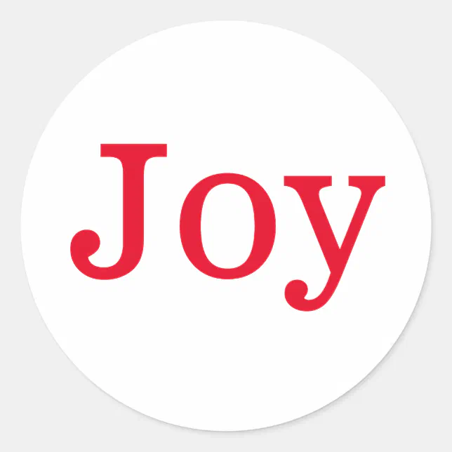Minimal Joy Typography Design Classic Round Sticker | Zazzle