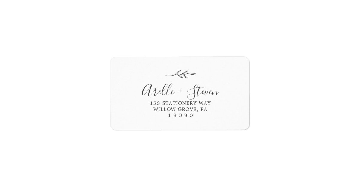 Minimal Leaf | Dark Gray Address Labels | Zazzle