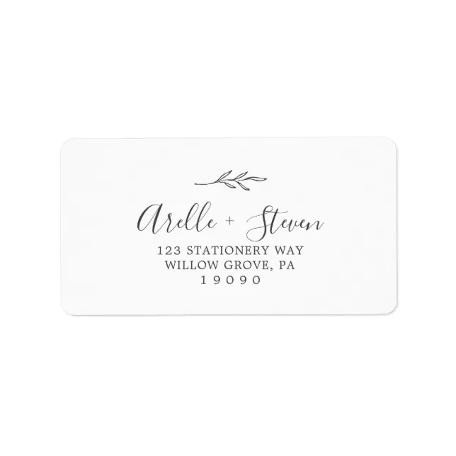 Minimal Leaf | Dark Gray Address Labels | Zazzle