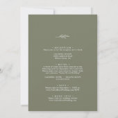 Minimal Leaf | Dark Green All In One Wedding Invitation | Zazzle