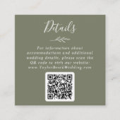 Minimal Leaf | Dark Green QR Code Wedding Details Enclosure Card | Zazzle