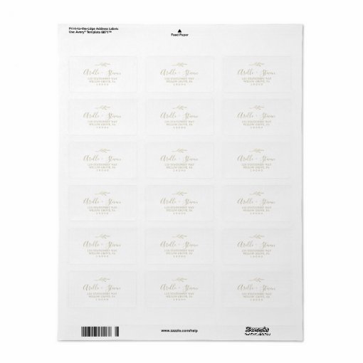 Minimal Leaf | Gold Address Labels | Zazzle