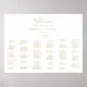 Minimal Leaf Gold Alphabetical Seating Chart | Zazzle