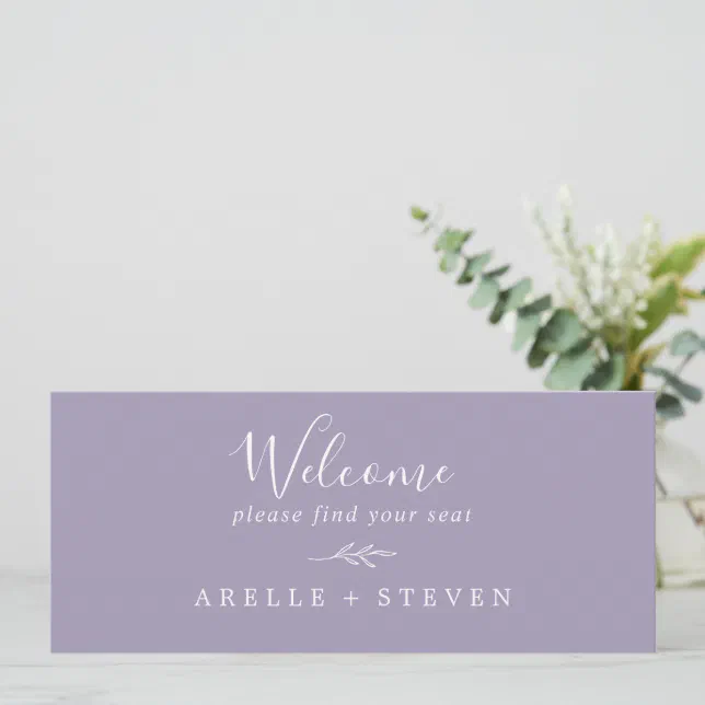 Minimal Leaf | Lavender Seating Chart Header | Zazzle