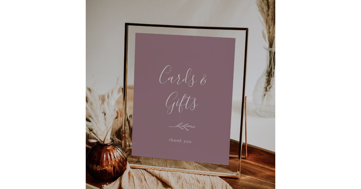 Minimal Leaf | Mauve Cards and Gifts Poster | Zazzle