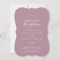 Minimal Leaf | Mauve Wedding Reception Invitation | Zazzle