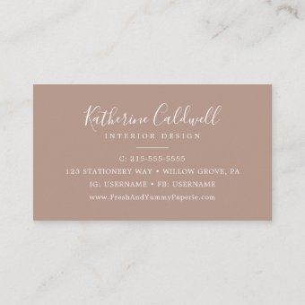 Minimal Leaf | Neutral Business Card | Zazzle