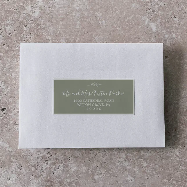 Minimal Leaf Sage Green Guest Address Labels | Zazzle