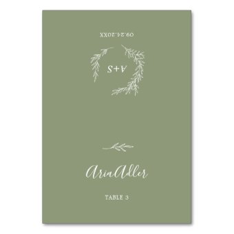 Minimal Leaf | Sage Green Guest Name Place Cards | Zazzle