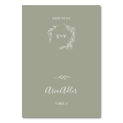 Minimal Leaf | Sage Green Guest Name Place Cards | Zazzle