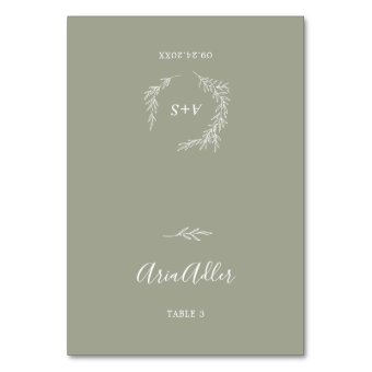 Minimal Leaf | Sage Green Guest Name Place Cards | Zazzle