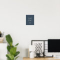 Minimal Leaf | Slate Blue Guest Book Poster | Zazzle