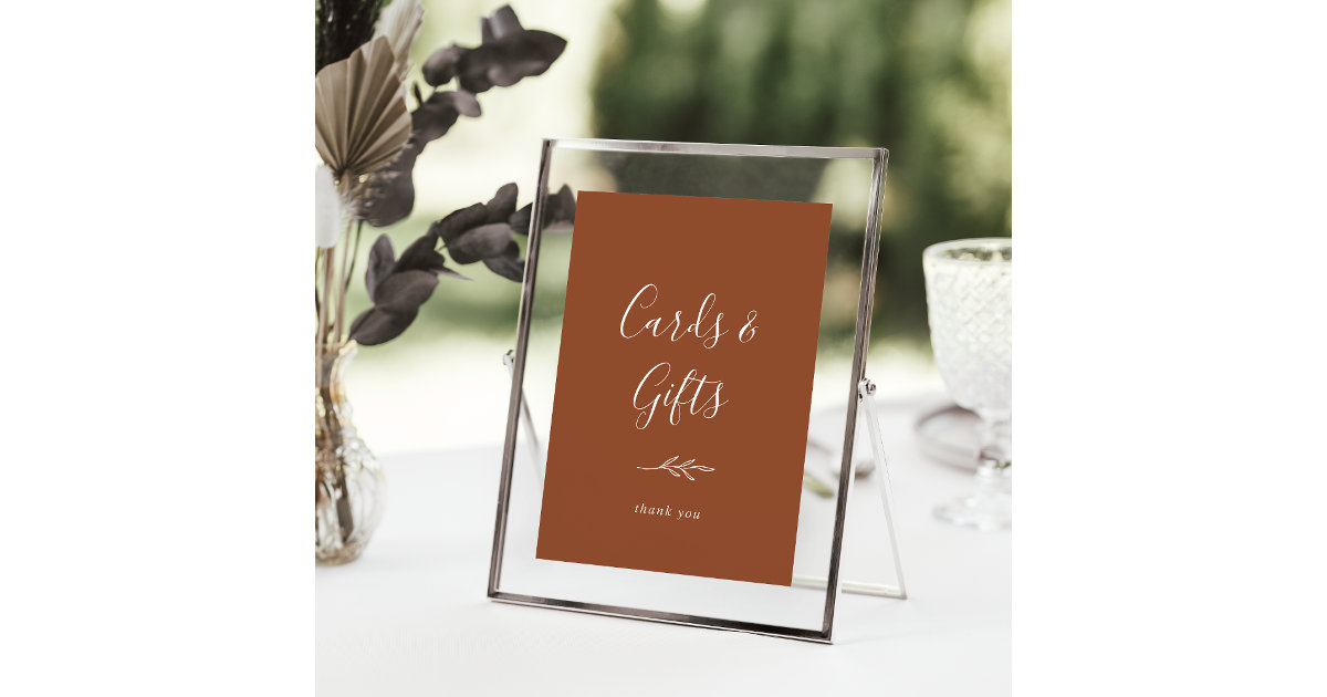 Minimal Leaf | Terracotta Cards and Gifts Poster | Zazzle