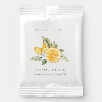 Minimal Lemon Botanical Boho Love Thanks Wedding Lemonade Drink Mix ...