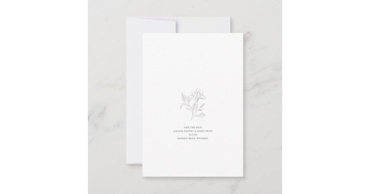 Minimal Line Drawing Save the Date Card | Zazzle